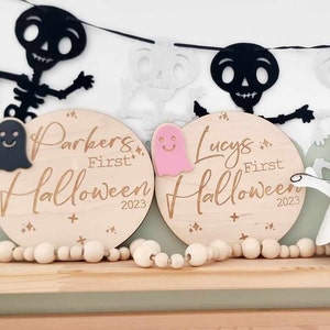 First Halloween Baby Wooden Sign, Personalized Halloween Gift - Etsy