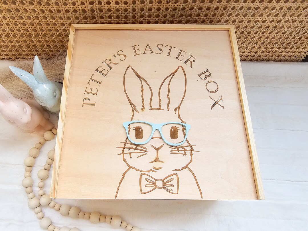 Easter Box, Easter Crate Box, Easter Bunny Box, Easter Box Personalized ...
