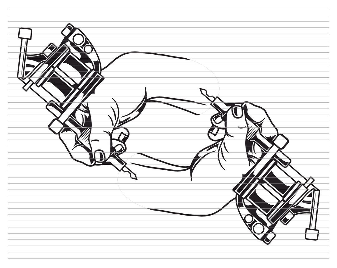 Hand Tattoo Drawing Themselves Svg, Tattoo Machine Ink Svg, Master ...