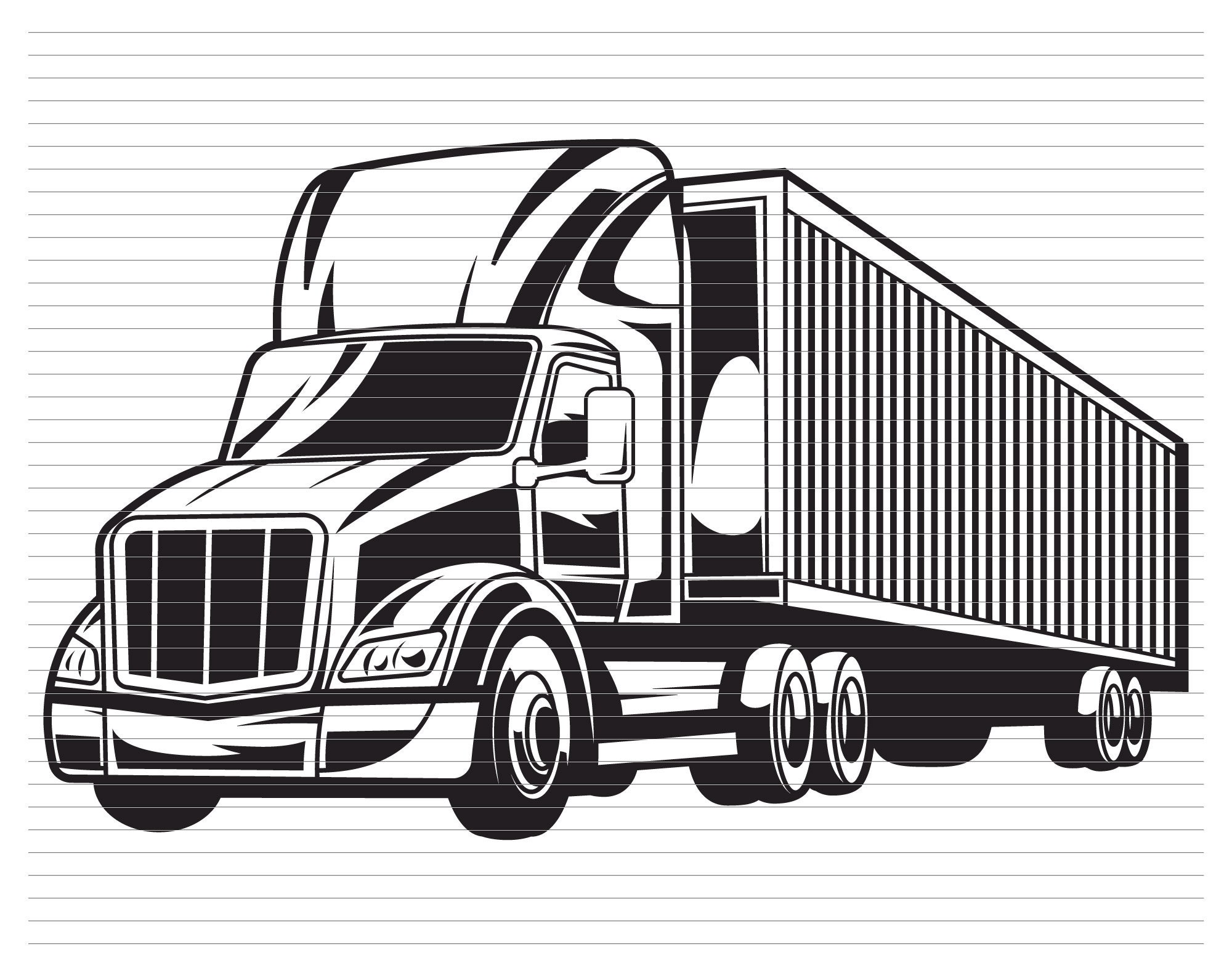 Truck Svg, Semi Truck Svg, Truck Clipart, Tractor Truck, 18 Wheeler Svg ...