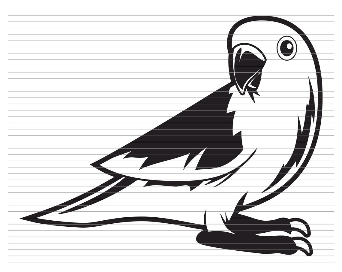 PARROT SILHOUETTE SVG, Macaw Svg Parakeet Clipart Bird Svg Parrot ...
