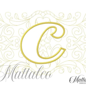 Letter C Monogram Embroidery Alphabet Letter C Golden Letter C Monogram ...