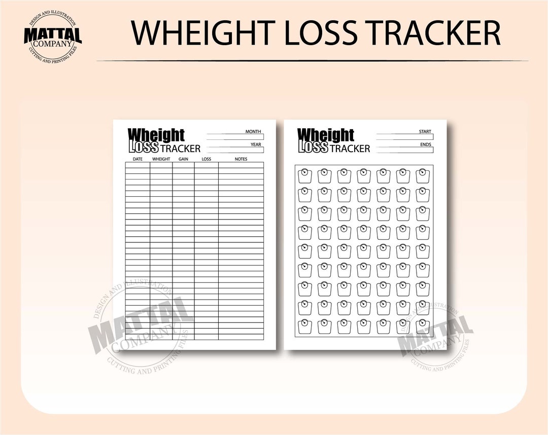 Simple Weight Tracker Printable Weight Log Template Weight - Etsy