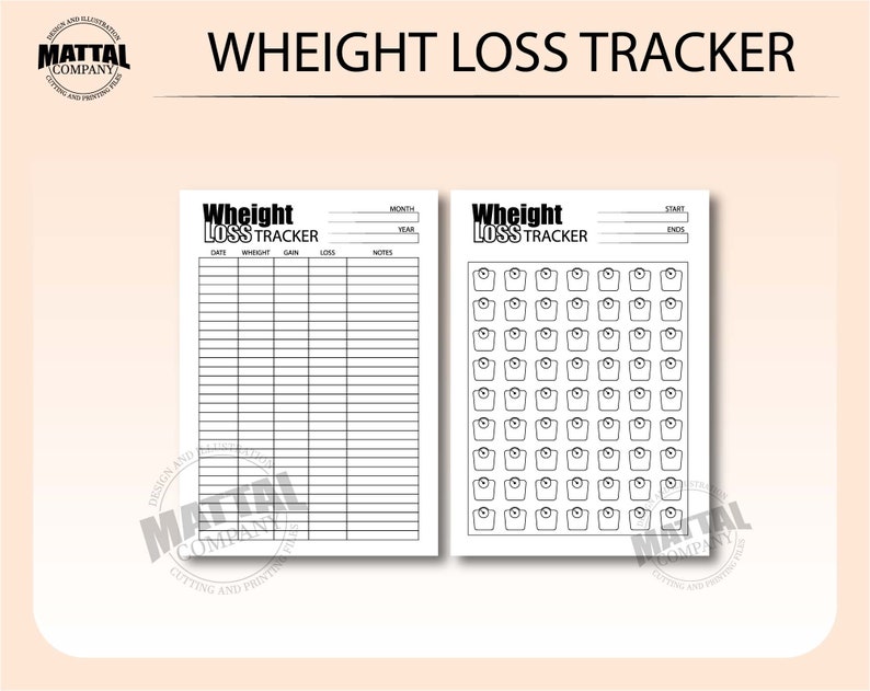 Simple Weight Tracker Printable Weight Log Template Weight - Etsy