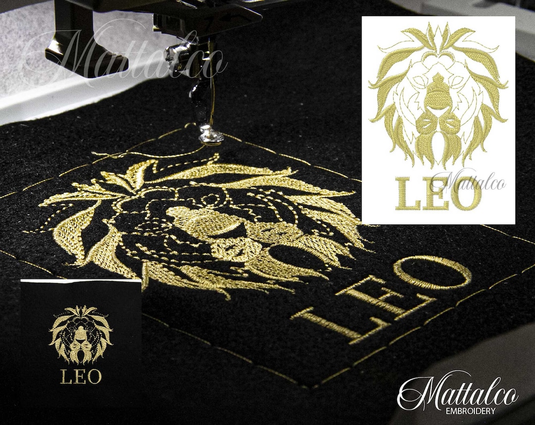 Leo Zodiac Sign Embroidery, Constellation Leo Star Sign, Golden Star ...