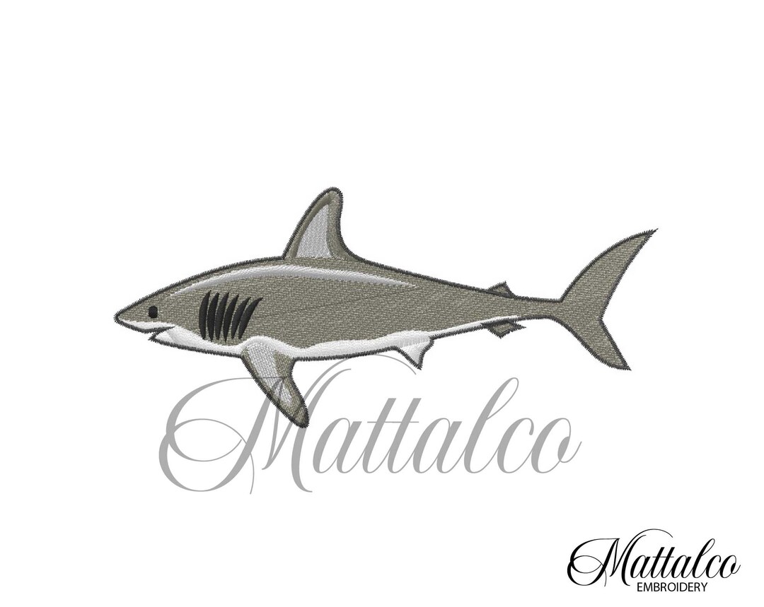 Shark Embroidery Design, Shark Machine Embroidery Design, Shark Filled ...