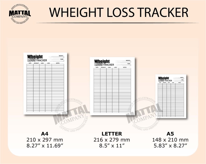 Simple Weight Tracker Printable Weight Log Template Weight - Etsy