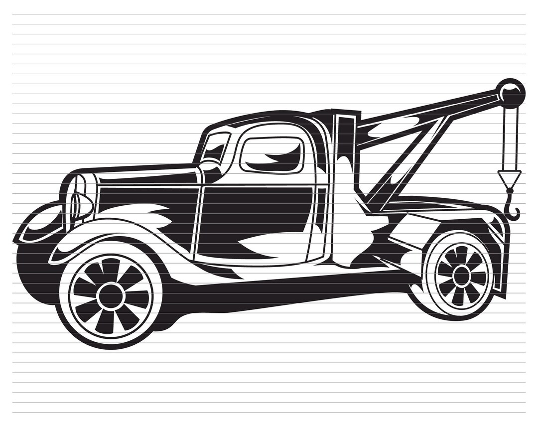 Tow Truck Svg Semi Truck Svg Tow Truck Clipart Tractor Truck 18 Wheeler ...