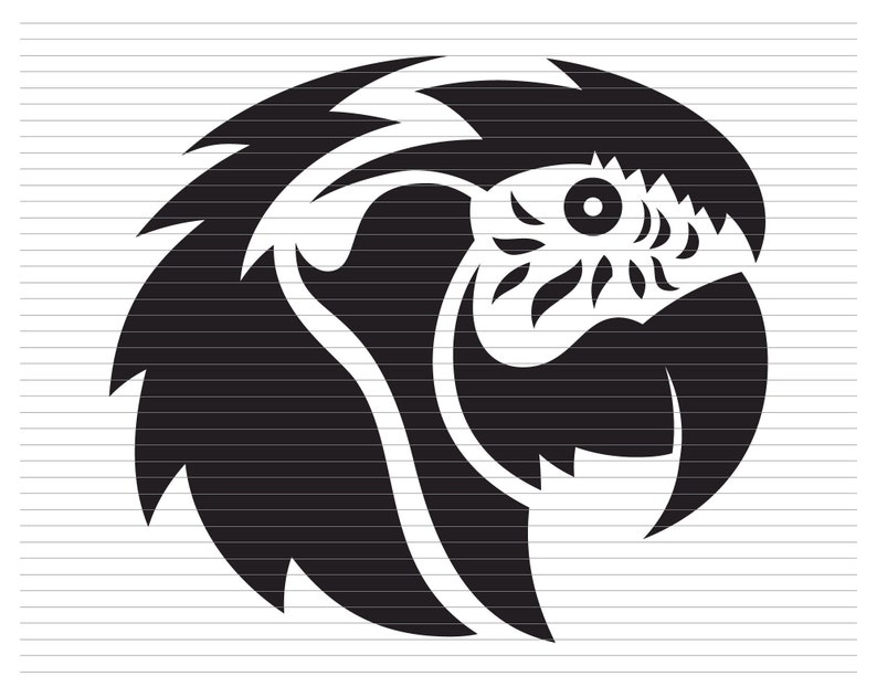 PARROT HEAD SILHOUETTE Svg Macaw Svg Parakeet Clipart Bird Svg Parrot ...