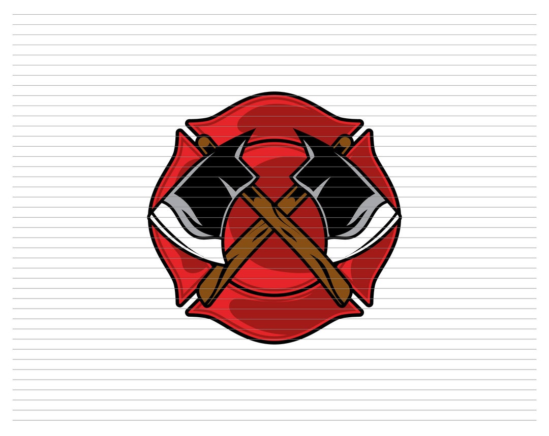 FIREFIGHTER AXE CROSS Badge Svg, Fireman Svg Fire Dept, Firefighter Cut ...