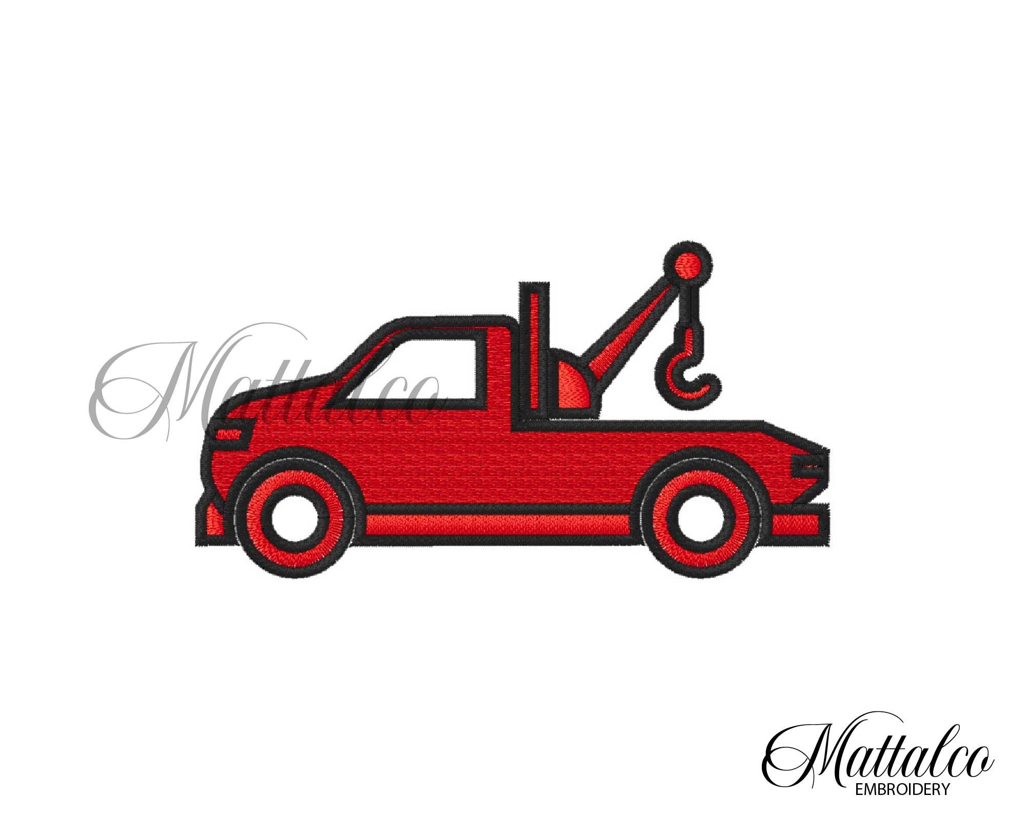 Tow Truck Embroidery Design, Tow Truck Machine Embroidery Design, Tow ...