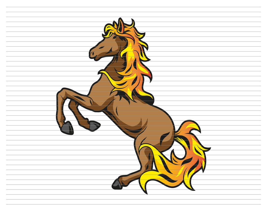 RAMPANT HORSE SVG, Wild Horse, Colorfull Horse, Strong Horse, Majestic ...