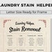 Laundry Stain Removal Guide, Laundry Wall Sign, Stain Treatment ...