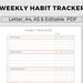 Weekly Habit Tracker Printable & Fillable, Weekly Habit Tracker ...