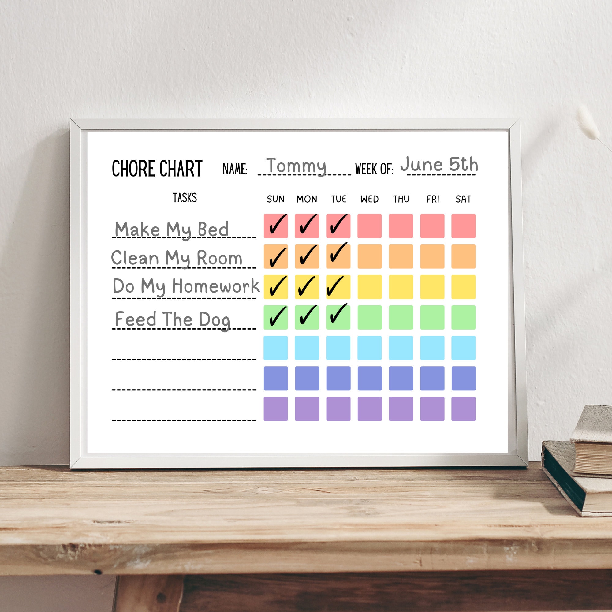 Editable Kids Chore Chart, Responsibilities Chart, Kid’s to Do List ...