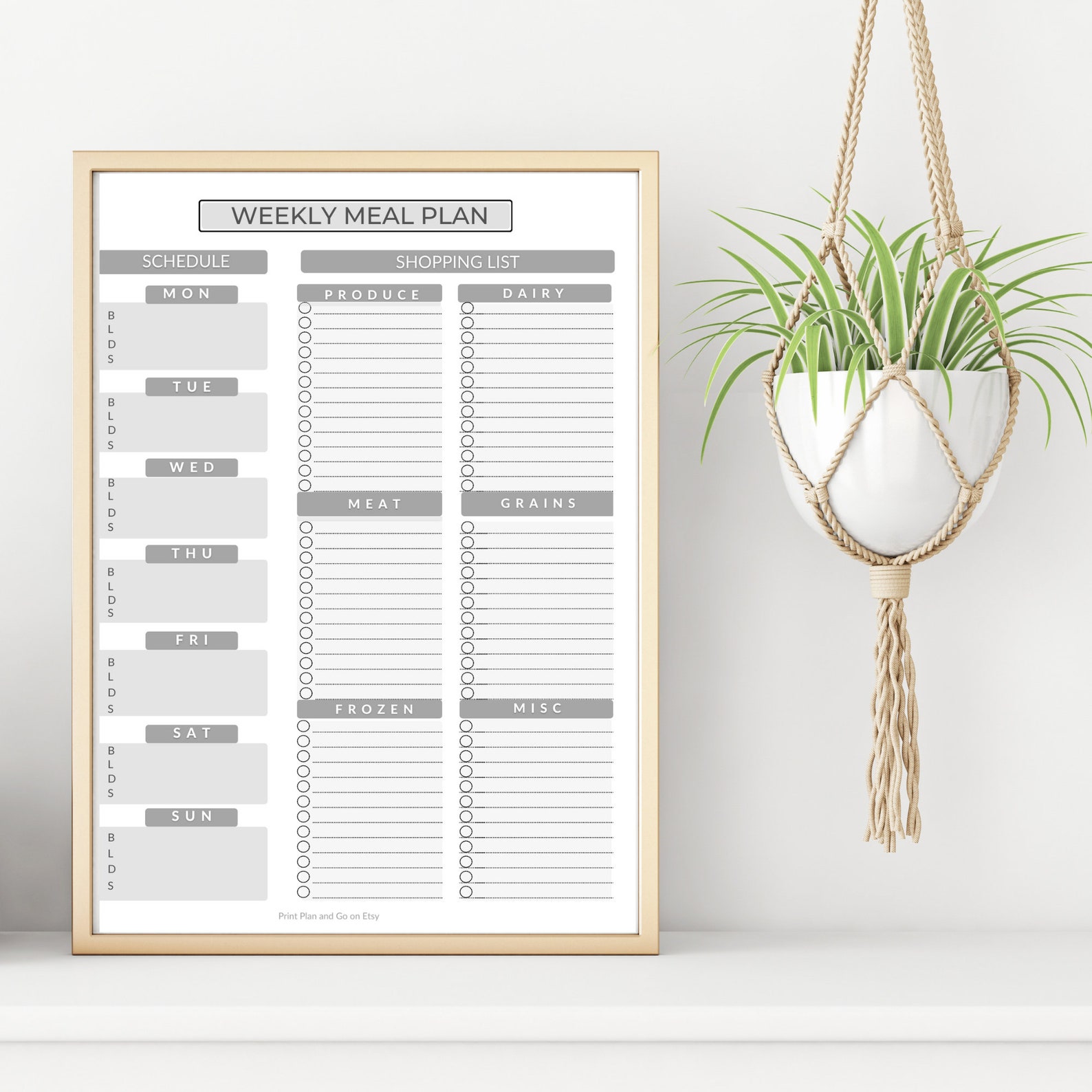 Printable Weekly Meal Planner, Meal Tracker, Grocery List, Food Journal ...