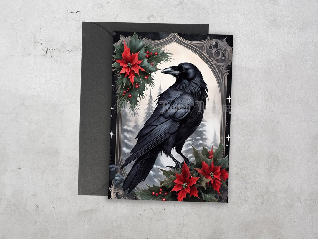 Gothic Menagerie: Holiday Creatures Art Greeting Card Downloadable Art ...