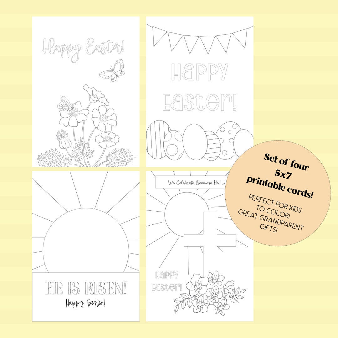 Printable Easter Card for Kids to Color or Paint Perfect for ...