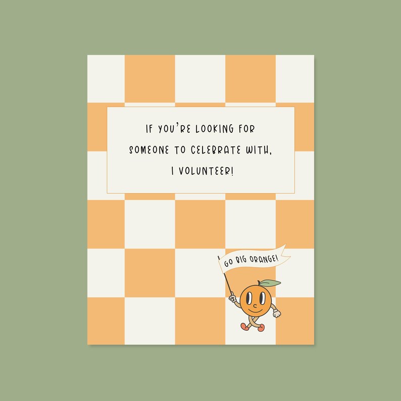 TN Volunteers "go Big Orange" Birthday Card | Printable, Instant ...