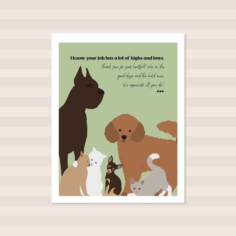 Thank You Veterinarian Card | Printable, Instant Download | Animal ...