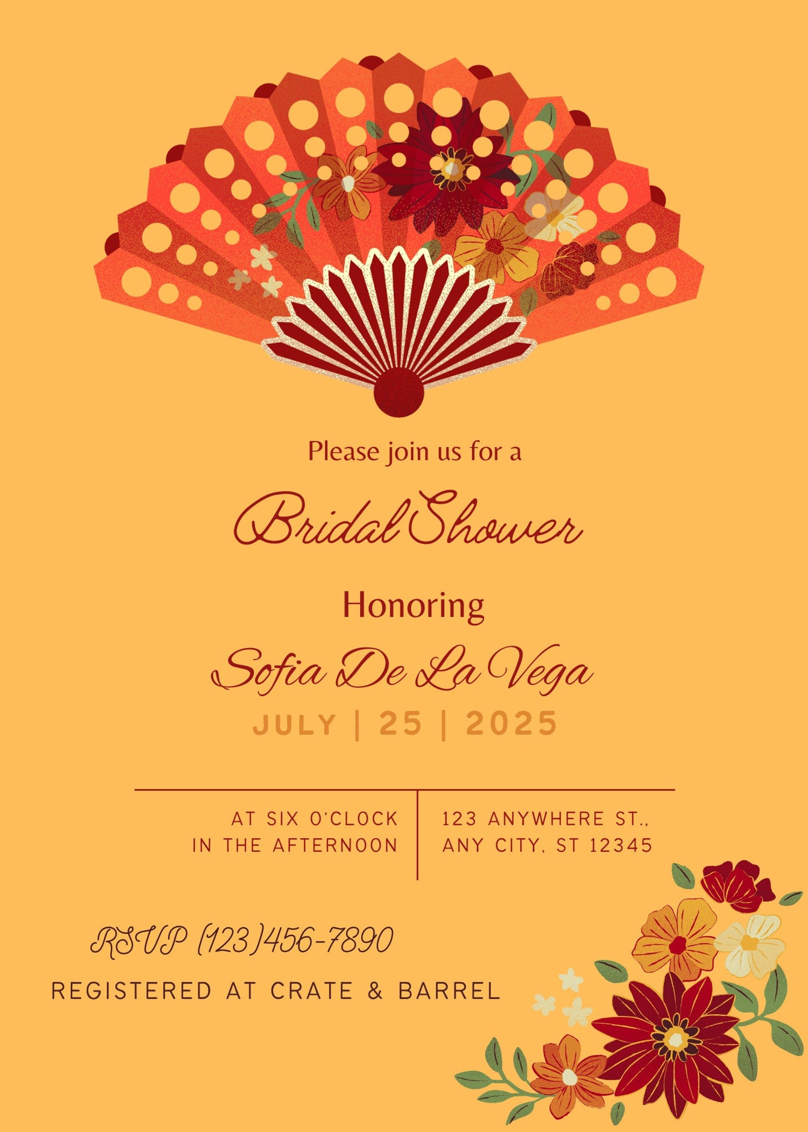 INSTANT Download Spanish Theme INVITAITON - Bridal Shower , Baby Shower ...