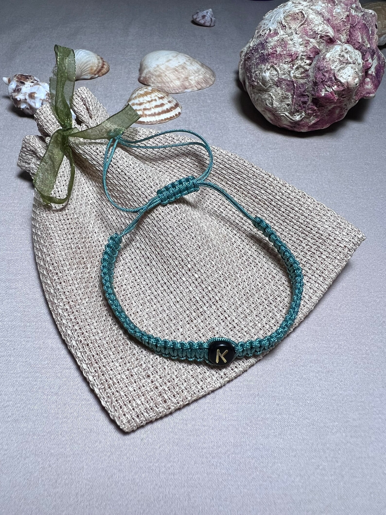 Set of 2 Adjustable Letter Bracelets, Personalized Letter Bracelet ...