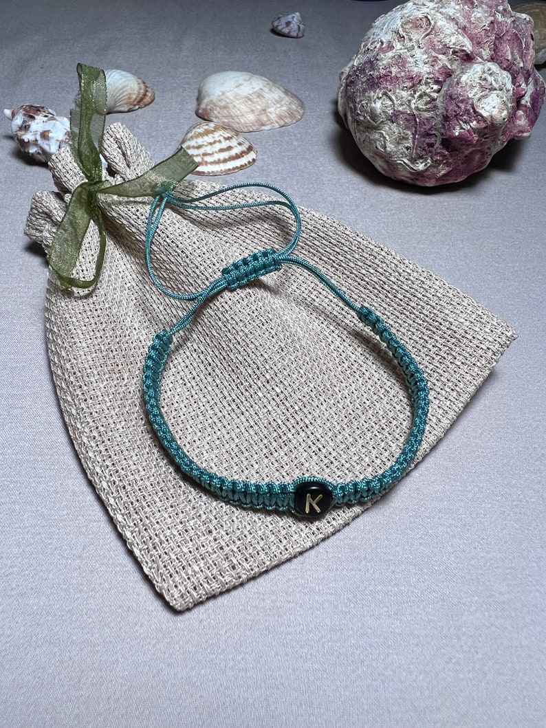 Set of 2 Adjustable Letter Bracelets, Personalized Letter Bracelet ...