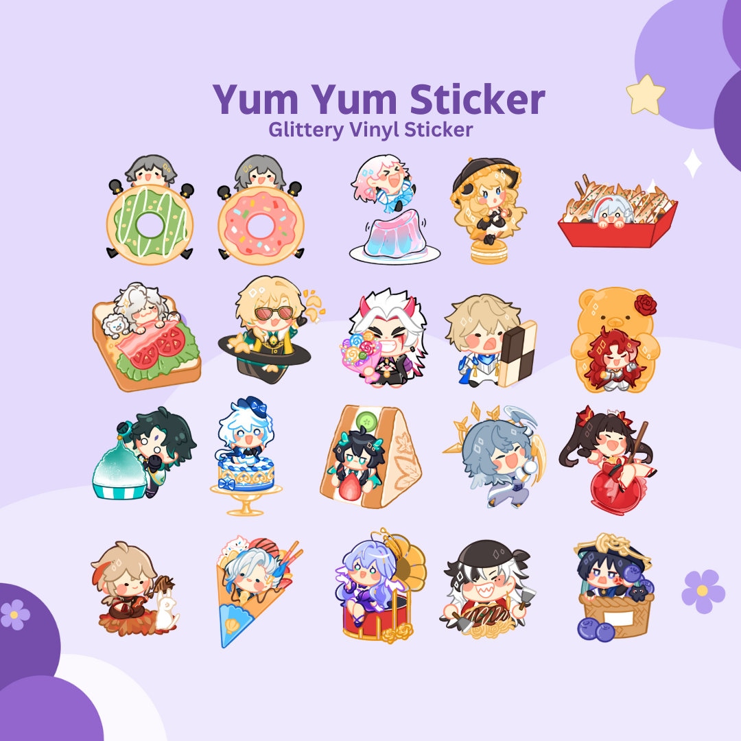 Yum Yum Sticker | Honkai Star Rail Genshin Impact Food| Cute Die Cut ...