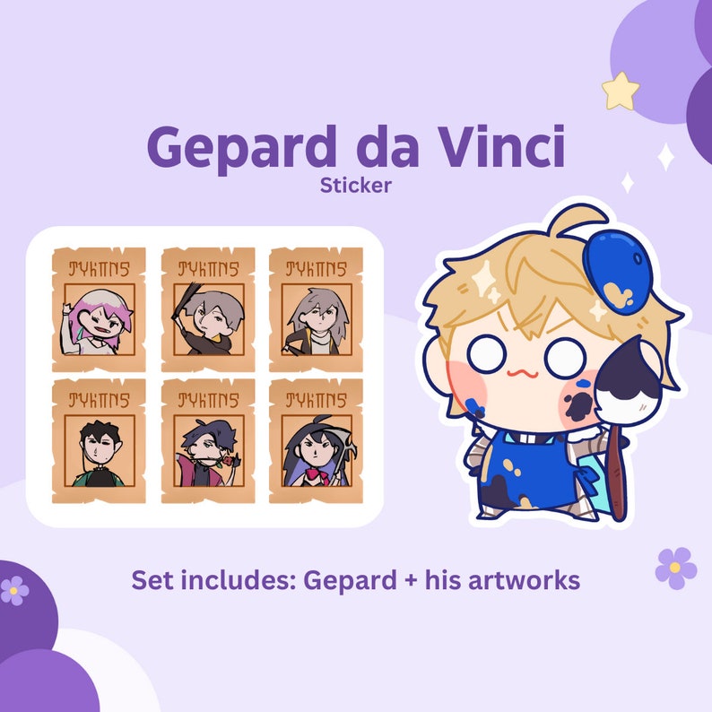 Gepard Da Vinci Vinyl Stickers Honkai Star Rail - Etsy UK