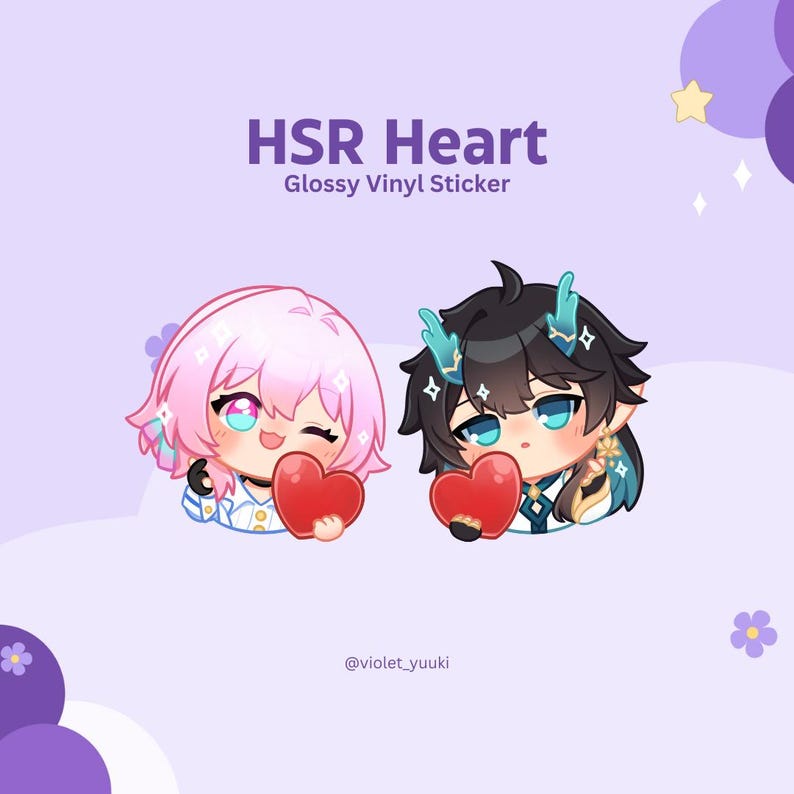 Honkai Star Rail Heart Vinyl Sticker | Cute Die Cut Vinyl Sticker ...