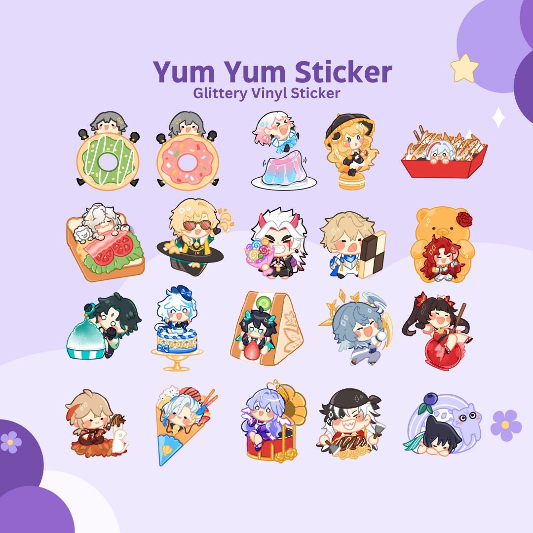 Yum Yum Sticker Honkai Star Rail Genshin Impact Food Cute Die Cut Mini ...