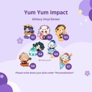Yum Yum Sticker Honkai Star Rail Genshin Impact Food Cute Die Cut Mini ...