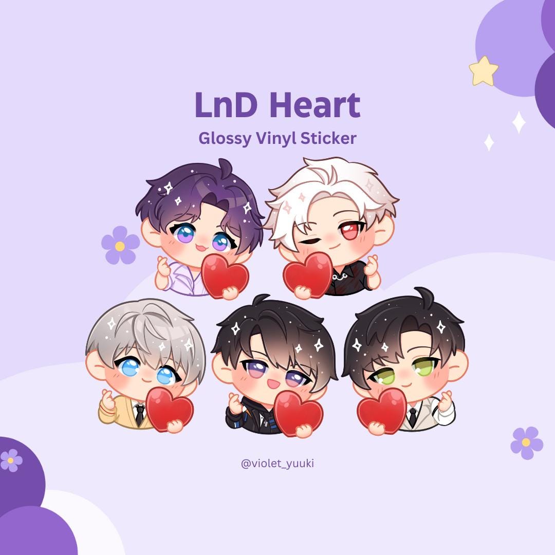 Love and Deepspace Heart Vinyl Sticker | Sylus Zayne Xavier Caleb ...