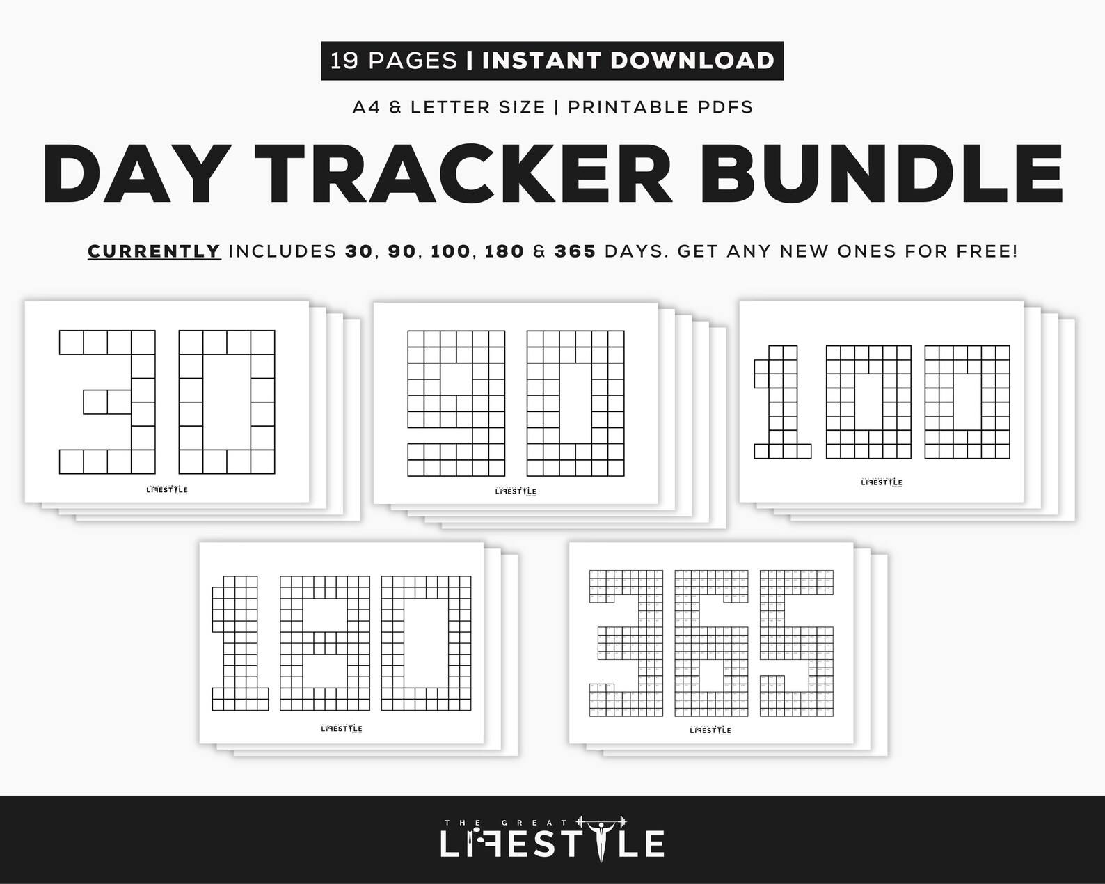 Day Tracker / Challenge Bundle, Habit Forming, Break Habit Bundle ...
