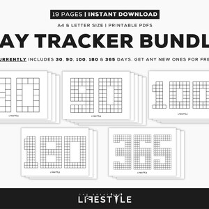 Day Tracker / Challenge Bundle, Habit Forming, Break Habit Bundle ...