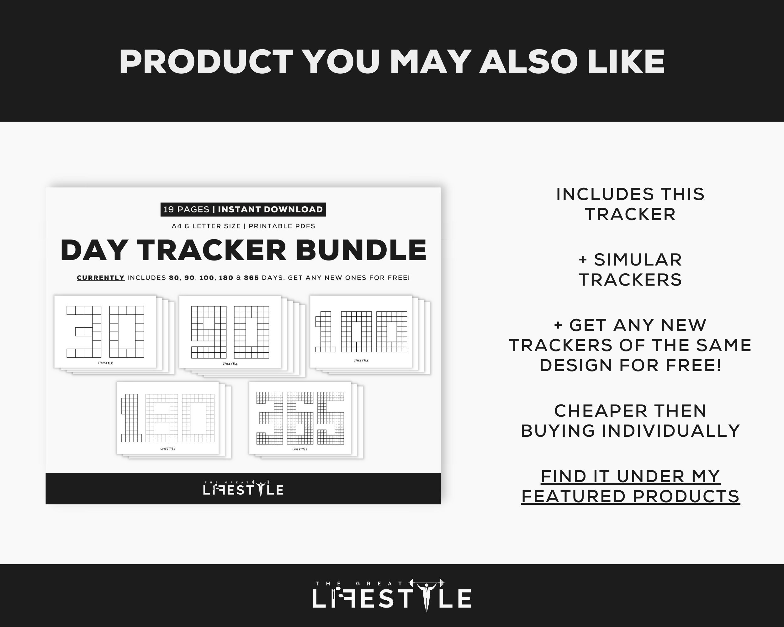 3x 180 Day Tracker Challenge, Habit Forming, Break Habit Bundle ...
