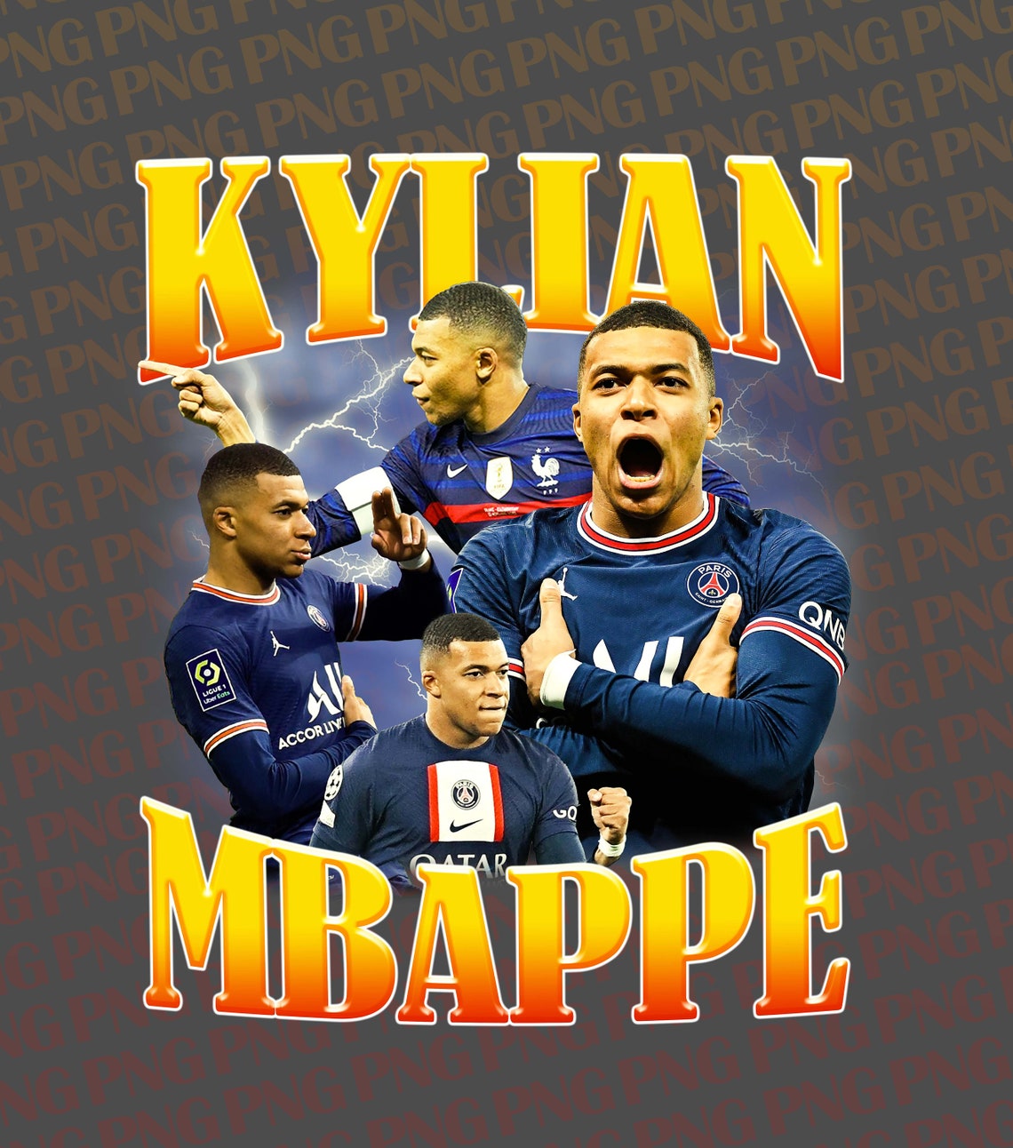 Kylian Mbappé T Shirt Design PNG Instant Download - Etsy