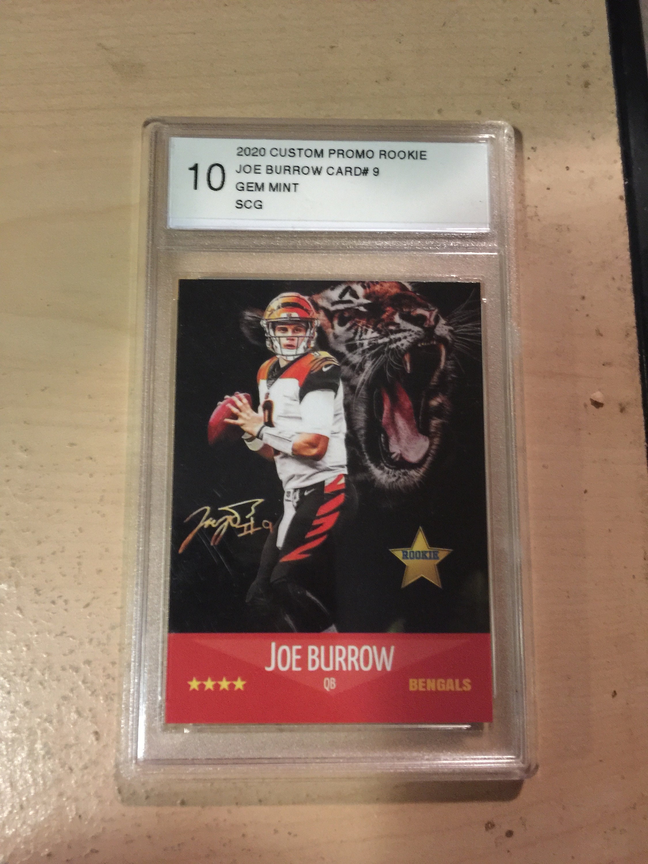 2020 Custom Promo Rookie Joe Burrow Card 9 Graded Gem Mint 10 - Etsy