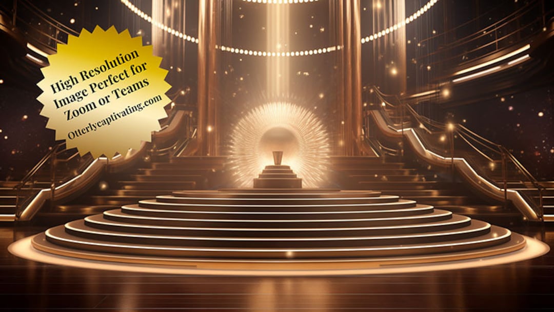 Award Show Stage Background Gold for Zoom, Digital Download for Zoom ...