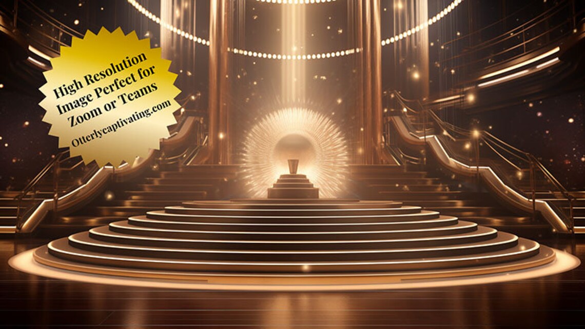 Award Show Stage Background Gold for Zoom, Digital Download for Zoom ...
