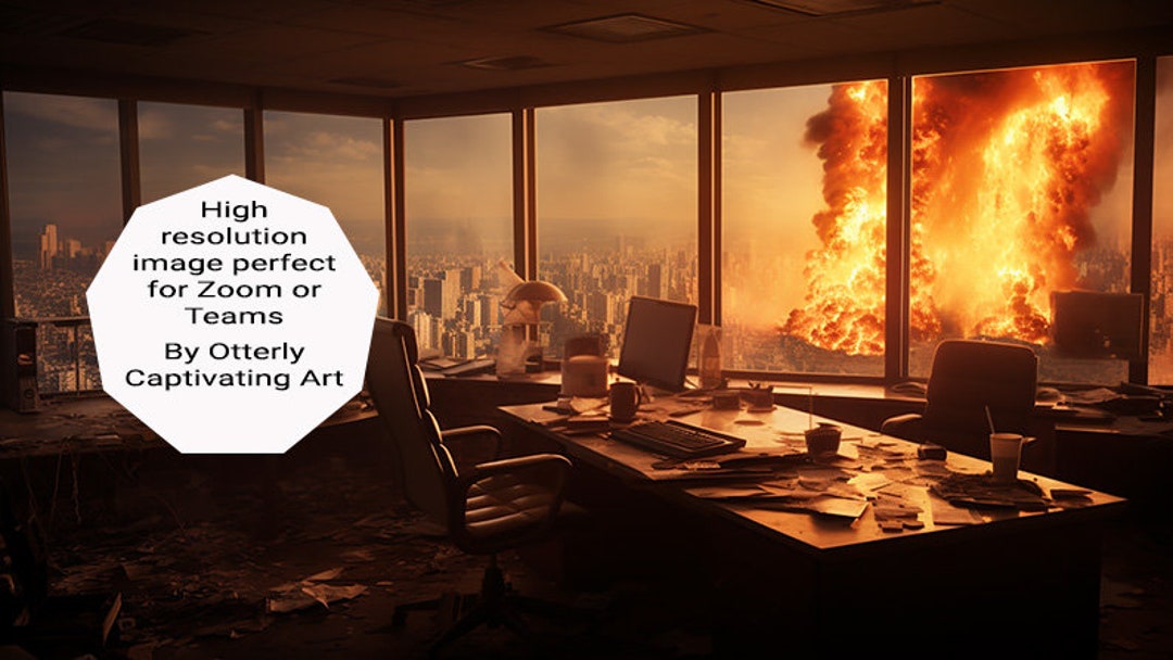 Disaster Office Funny Background for Zoom, Digital Download for Zoom ...