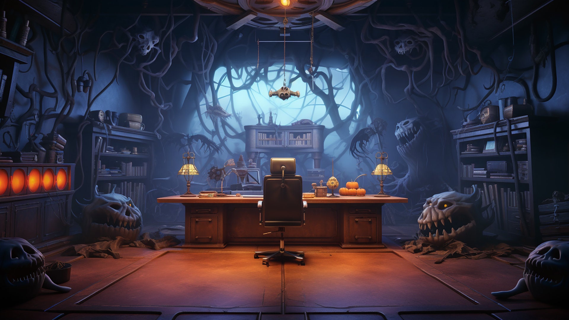 Halloween Scary Office Background for Zoom, Digital Download for Zoom ...