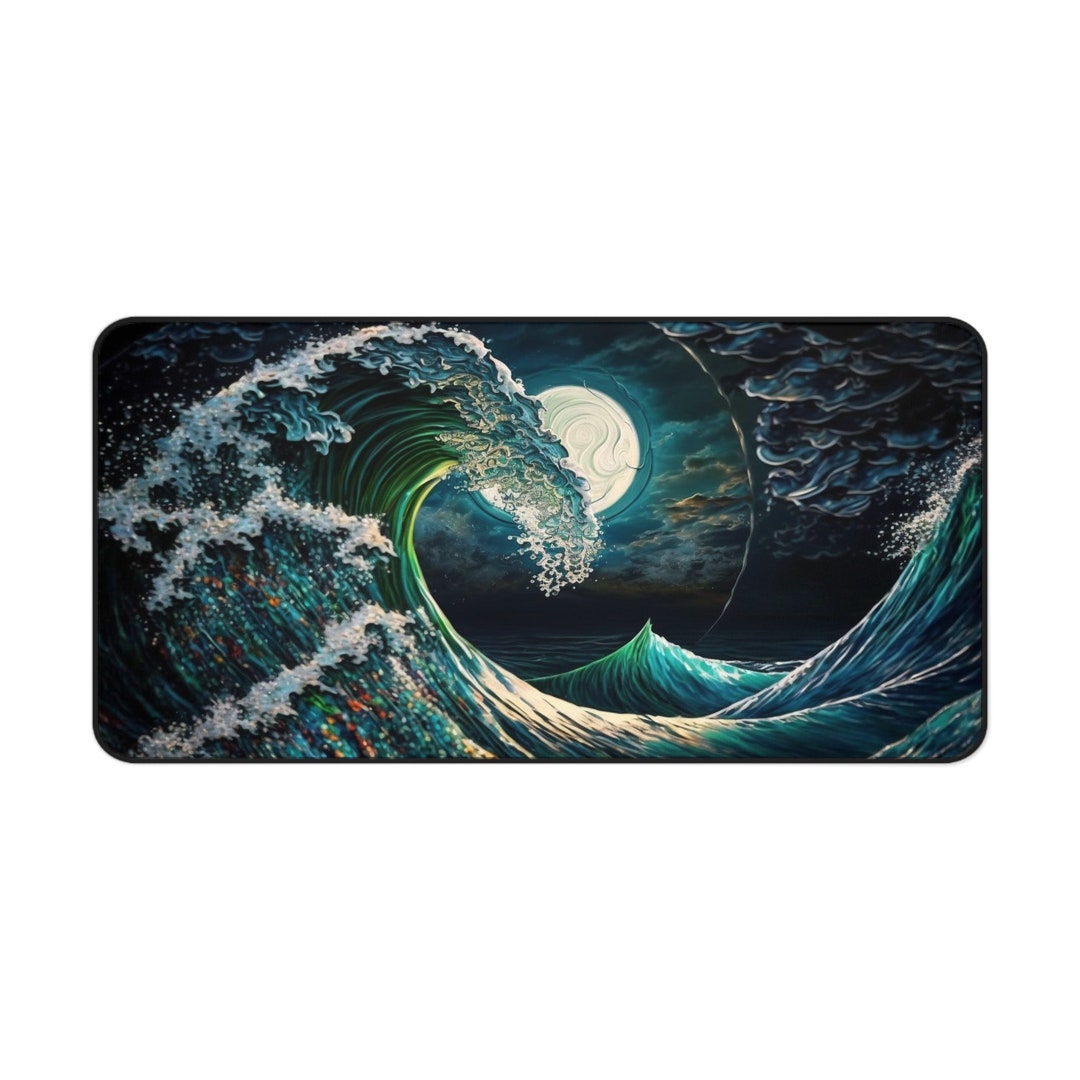 Gorgeous moonlit Wave Desk Mat - Etsy