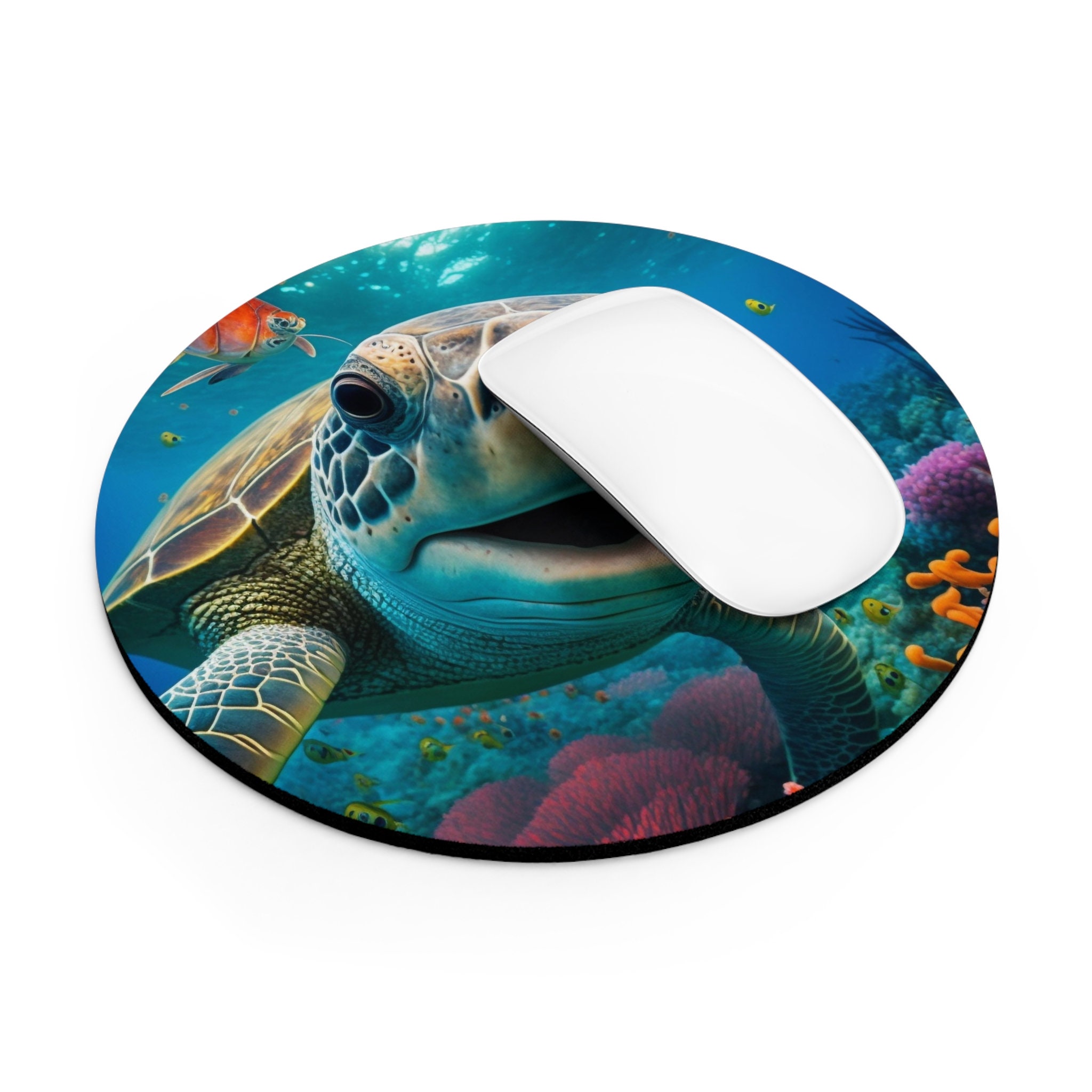 Fun and Tropical Turtle Selfie Mouse Pad Round or Rectangle - Etsy