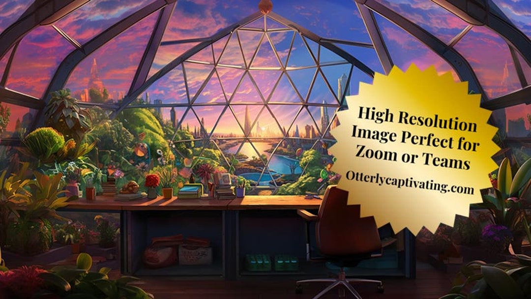 Fantastical Garden Dome Office Background for Zoom, Digital Download ...