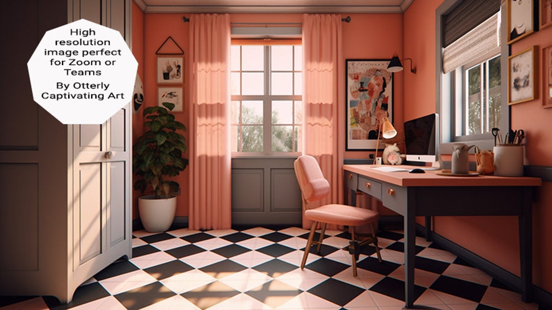 Cozy Home Office Background for Zoom, Digital Download for Zoom ...