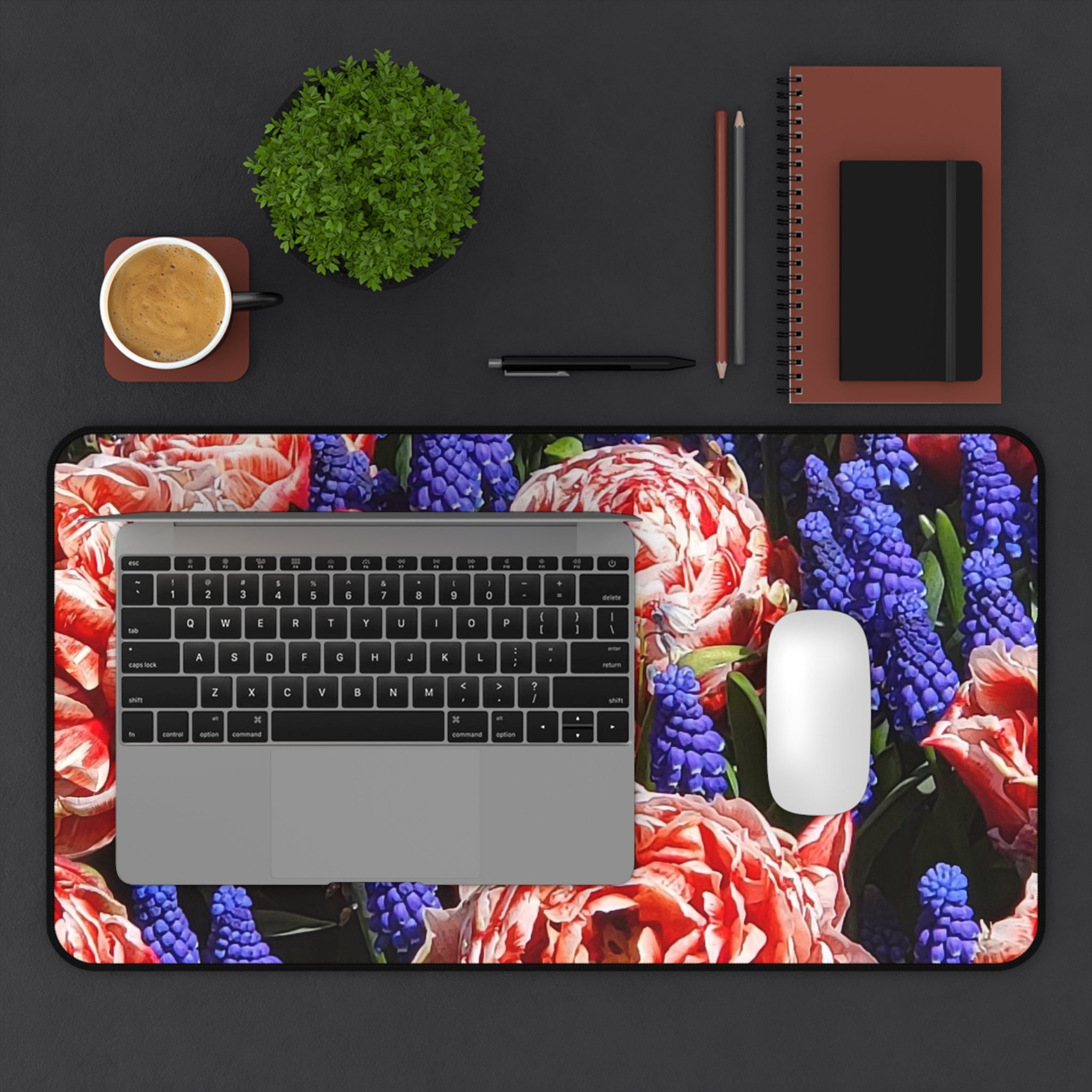 Vibrant Tulips and Hyacinths Desk Mat - Etsy