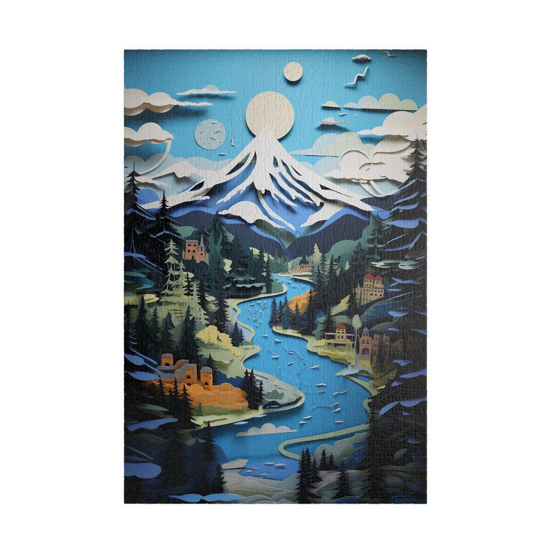Alaska Puzzle in Paper Art Style 100, 500, 1000 Pieces "alaska Wonders ...