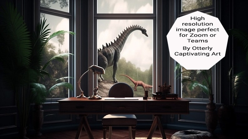 Dinosaur Office Fun Background for Zoom, Digital Download for Zoom ...