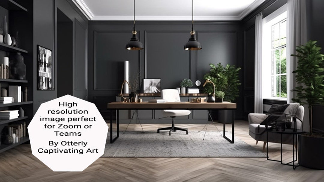 Elegant Grey Office Background for Zoom, Digital Download for Zoom ...